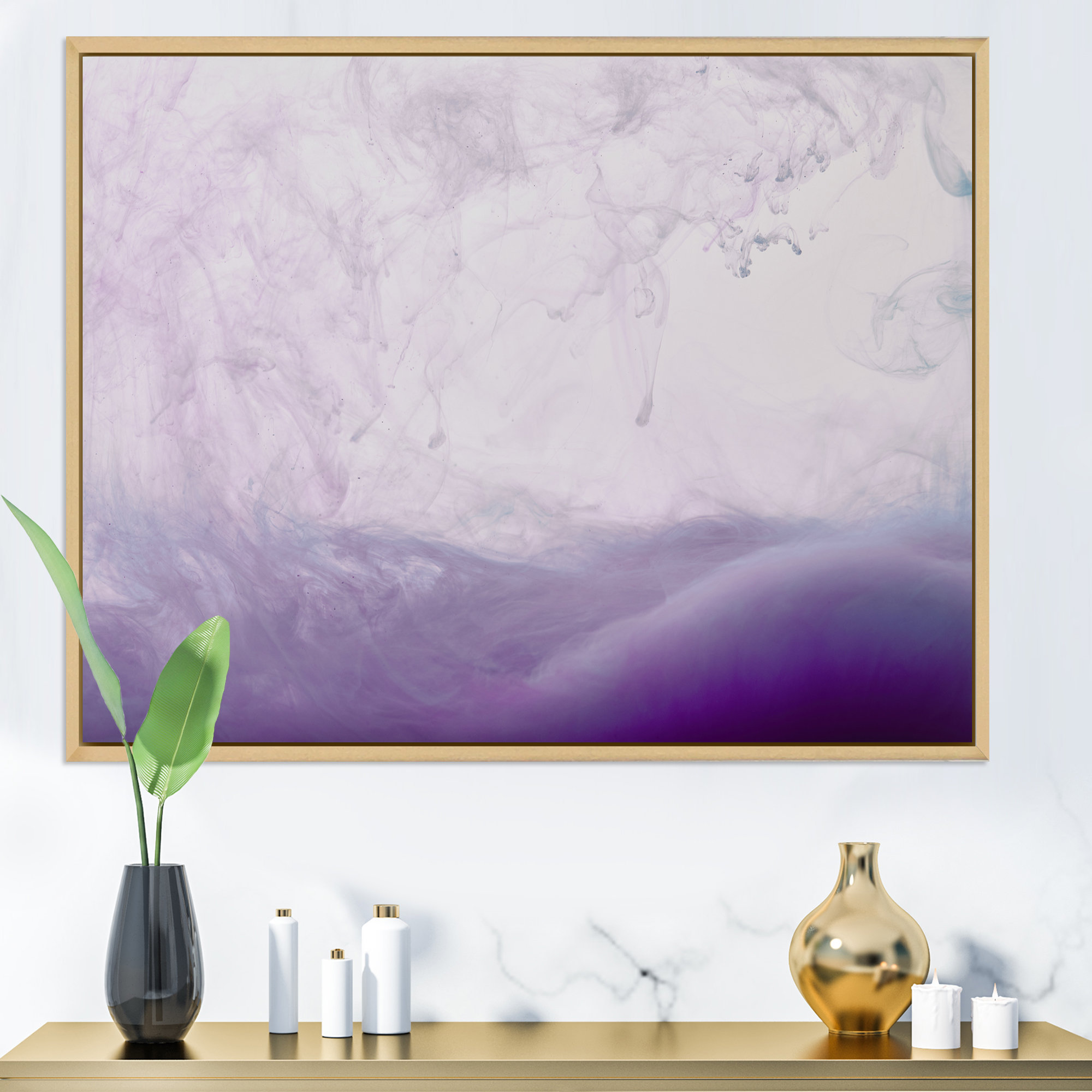 Wrought Studio Abstract Violet Swirls Paint - Modern Canvas Wall Decor - Wayfair Canada